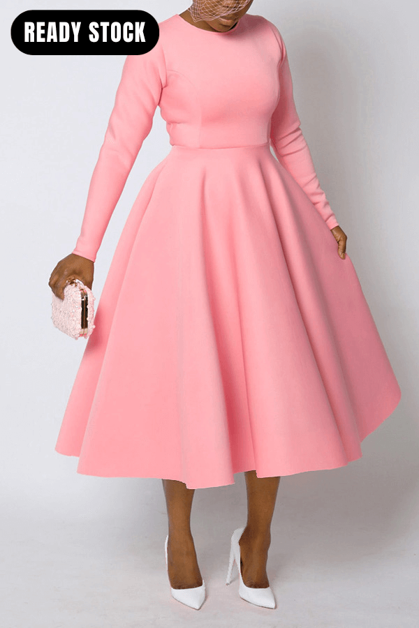 acorpstyle|Women's dress|Elegant Long Sleeve Swing Dress